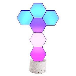 Yescom APP Control 6 Pack Smart LED Light Panels Hexagon Smarter Kit Modular Touch Sensitive Lamp DIY Voice Control Cololight Home Decor Gift