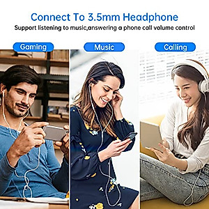 Yinker USB C to 3.5mm Female Headphone Jack Adapter【1 Pack】,Type C to Aux Audio Dongle Cable Cord