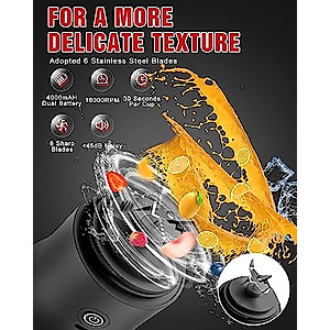 Personal Blender, Portable Blender for Shakes and Smoothies with 6 Blades, 20 Oz Mini Blender Portable with USB Rechargeable, Made with BPA-Free Material Personal Blender for Kitchen, Home, Gym