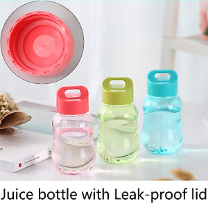 UPSTYLE 3-Piece 6oz Small Water Bottle Food Grade Plastic Mini Cute Juice Travel Mugs Sports Wide Mouth Cups in Bulk for Milk/Coffee/Tea Kitchen Storage for Snacks Lunch Box (3 colors)