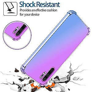 KOARWVC Case for Huawei P30 Pro Case VOG-L29 VOG-L04 Case, Crystal Clear Case Gradient Slim Anti Scratch TPU Shockproof Protective Phone Cases Cover for Huawei P30 Pro Purple/Blue