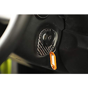 JUNLELI Ignition Switch Decorative Trim Stickers for Suzuki Jimny 2019 2020 2021 2022 2023 JB43 JB64 JB74 Car Interior Accessories Soft Carbon Fiber