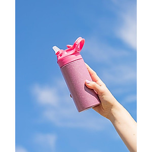 Packed Party 12 oz Stainless Steel Insulated Tumbler With Handle, Straw, Lid (Pink Glitter)