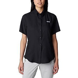 Columbia Women's PFG Tamiami II UPF 40 Short Sleeve Fishing Shirt, Black, Medium