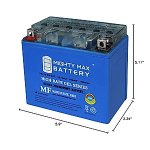 Mighty Max Battery YTX12-BSGEL -12 Volt 10 AH, GEL Type, 180 CCA, Rechargeable Maintenance Free SLA AGM Motorcycle Battery