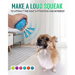 2.5" Squeaky Dog Balls for Small Medium Dogs, 6 Pack Small Dog Chew Toys with Spike, Puppy Toys for Teeth Cleaning and Training