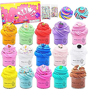 Butter Slime Kit 15 Packed Premade Party Toy, Scented and Stretchy Clay Sludge, Party Favors, Prize, School Education, Birthday Gifts for Kids Girls Boys, Easter Egg Basket Filling Stuffers