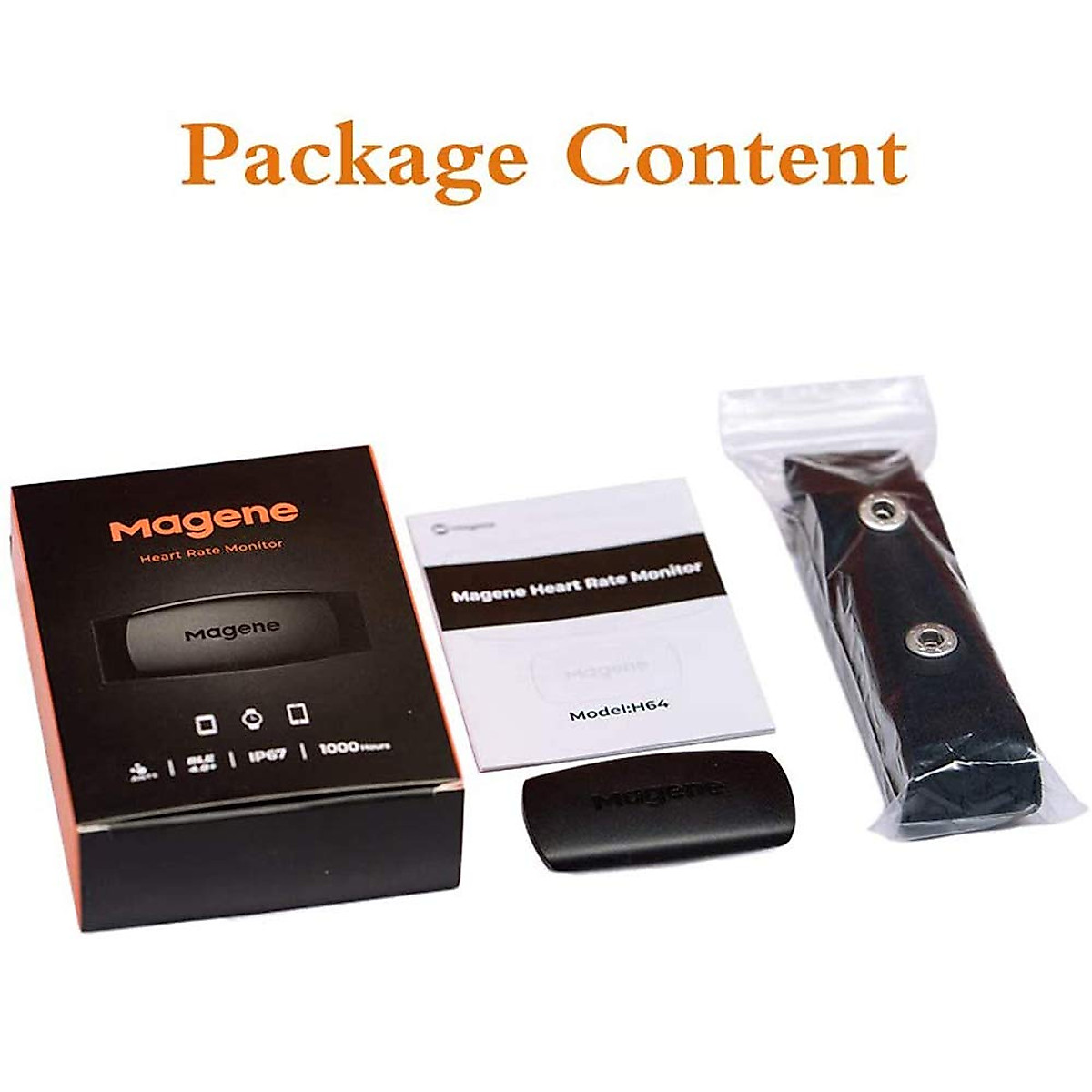 Magene Heart Rate Monitor, Heart Rate Sensor Chest Strap, Protocol ANT+/Bluetooth, Compatible with iOS/Android APPs