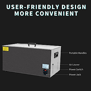SupRUCCI Ultrasonic Cleaner 20L 480w High Power Ultrasonic Parts Cleaner with Heater Timer for Cleaning 3D Printed, Parts, Carburetor, Circuit Board, Jewelry, Safely Removes Oil and Rust.