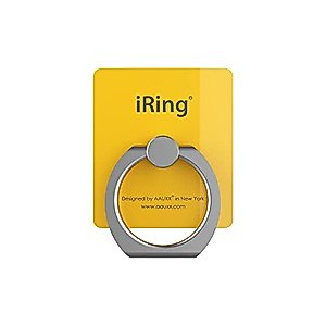 iRing Premium Oaks UMS-IR01HKYE Smartphone Grip Stand with Hanging Hook, Yellow, for Smartphones and Tablets