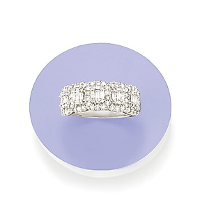 Ross-Simons 1.00 ct. t.w. Round and Baguette Diamond Ring in Sterling Silver. Size 5