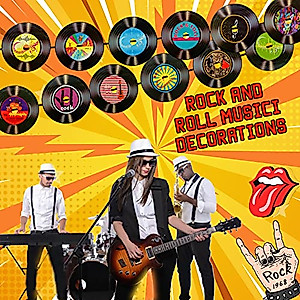 Drivoat 20 pcs CD Album Cover Posters Collage Kit, Aesthetic Pictures, Dorm Room Wall Records, Rock and Roll Music Party Decorations, Bedroom Decor for Teens Boys Girls, Black