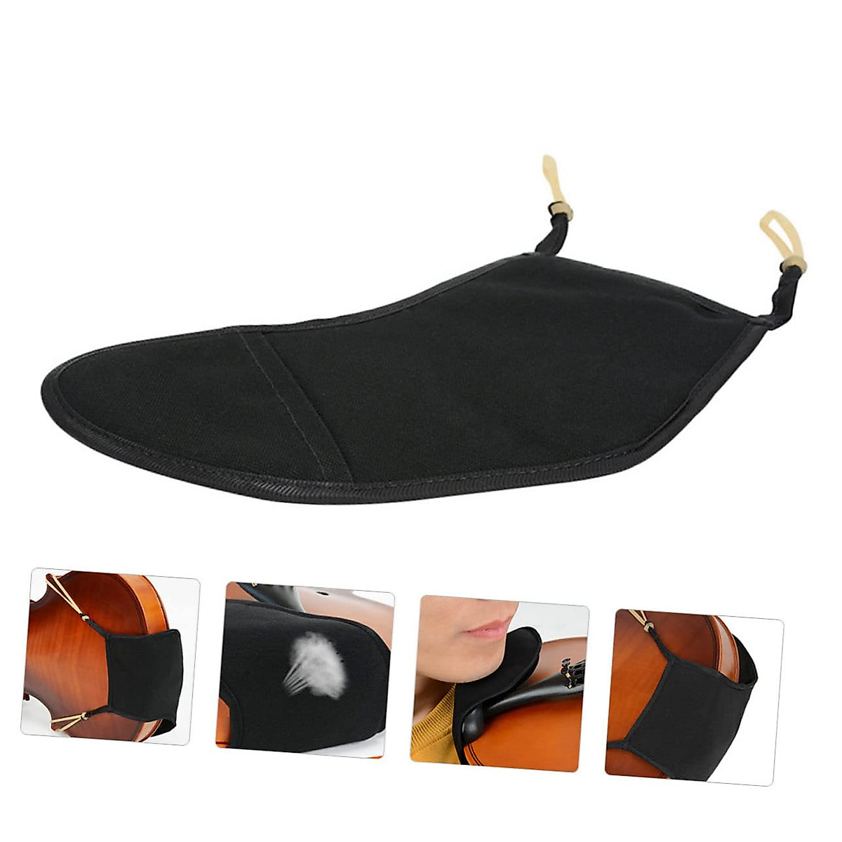 Totority Violin Pad 3 Pcs Violin Chin Rest Violin Shoulder Rest Violin Stand Soft Safety Violin Tuner Shoulder Rest for Violin 4/4 Violin Chin Cushion Violin Chin Protector Pad Cotton Foldable