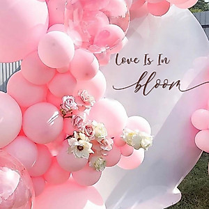 Love is in Bloom Bridal Shower Decal Sign for Balloon Arch Peel and Stick - Love in Bloom Bridal Shower Decorations,Bridal Shower Sticker for Backdrop,Engagement Valentine Wedding Party Supplies