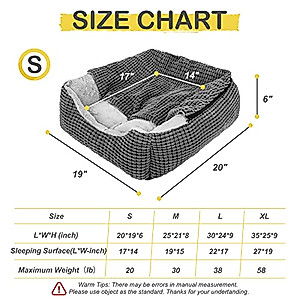 GASUR Dog Beds for Large Medium Small Dogs, Rectangle Cave Hooded Blanket Puppy Bed, Luxury Anti-Anxiety Orthopedic Cat Beds for Indoor Cats, Warmth and Machine Washable (20 inches, Grey)