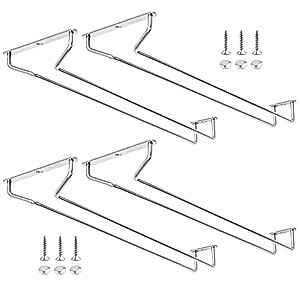 CUKE2BEET 15.7 Inch Stainless Steel Wine Glasses Rack Under Cabinet Stemware Rack, Wine Glass Hanger Rack Wire Wine Glass Holder Storage Hanger for Cabinet Kitchen Bar (4)