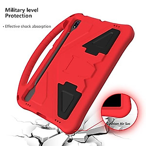 ESSTORE Kids Case Compatible with Samsung Galaxy Tab S9+/S9 FE+/S8+/S7 FE/S7+ 12.4 inch Shockproof Children Friendly EVA Foam Protective Stand Handle Cover with Shoulder