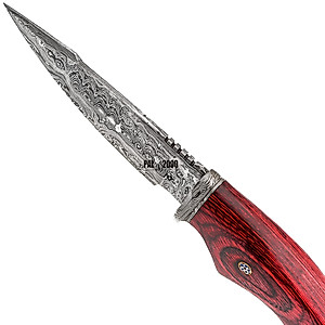 PAL 2000 KNIVES BOW-2057 Custom Handmade Damascus steel Bowie Knife With Sheath