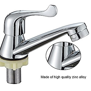 CCMTangHong Lavatory Basin Bath Faucet, Single Cold Water Faucet, Polished Chrome Finish, Modern Elegant Design, Easy To Use, Dishwasher Safe