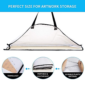 SUNEE 19x25 Art Portfolio Bag, 3 Packs Artist Supply Organizer with Handle, Zippered Storage Folder for Artwork, Poster, Scrapbook, Keepsake and Bulletin Board