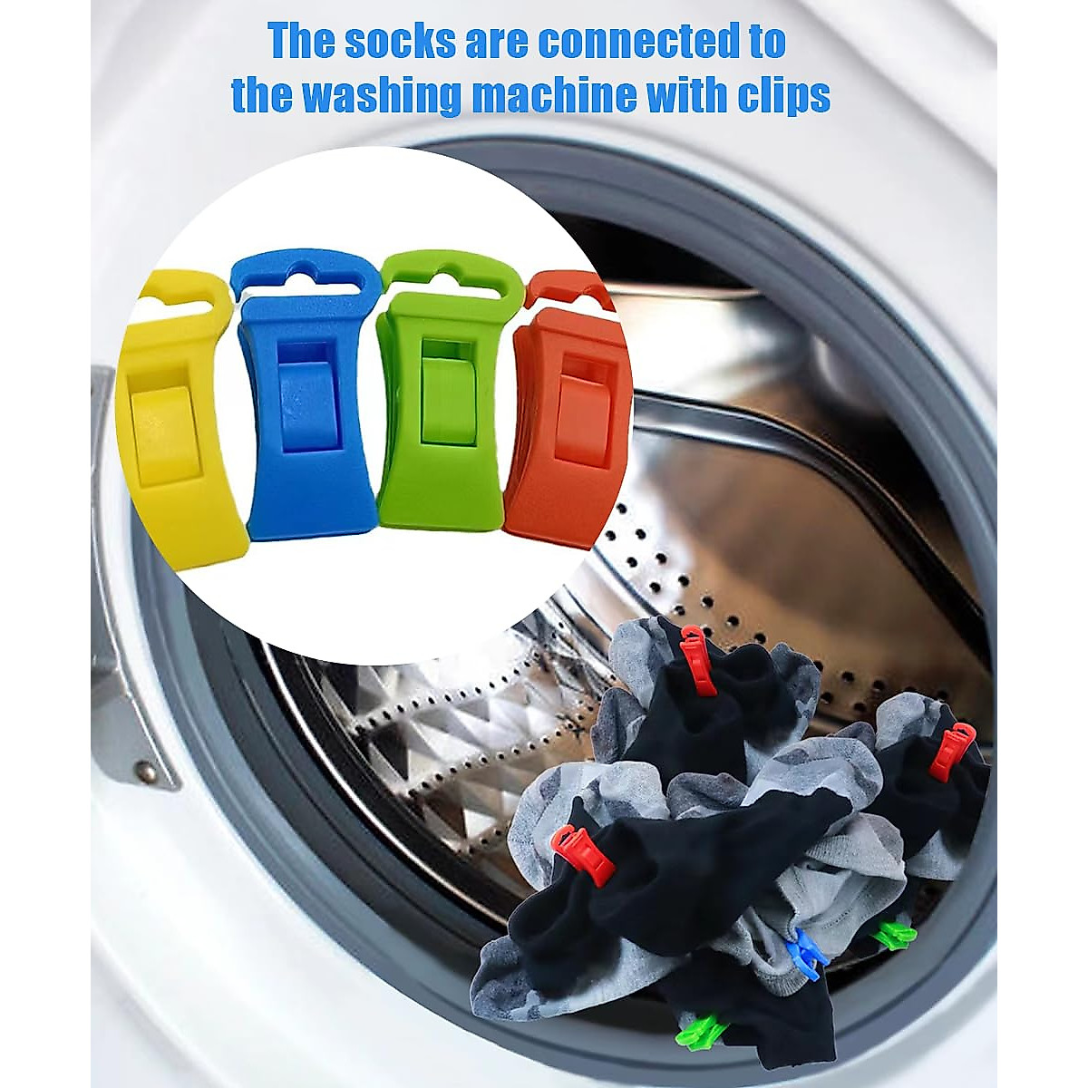 32 Sock Clips: Your Ultimate Laundry Companion - Securely Pair and Hang Socks in The Wash and Dryer, Ending The Days of Mismatched or Lost Pairs