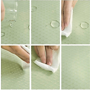 JUCFHY Jacquard Morrocan Rectangle Spring Table Cloth Oil-Proof Spill-Proof and Water Resistance Tablecloth,Decorative Fabric Table Cover for Outdoor and Indoor Use,60 x 84 Inch, Mint