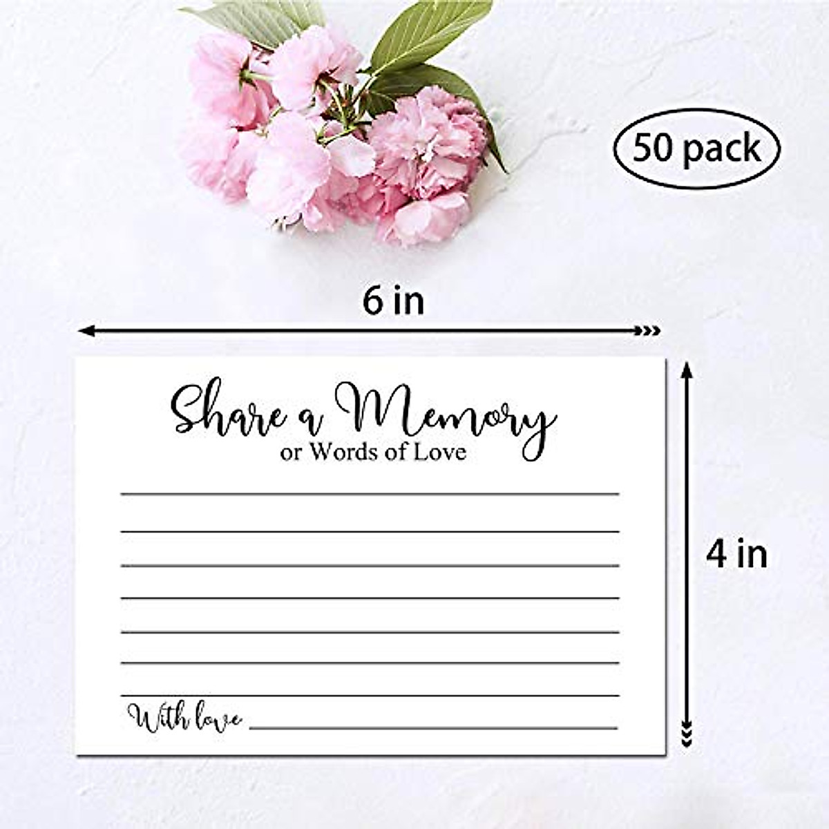 BUTIKUMI Share a Memory Cards, Funeral Guest Book, Memory Card for Celebration of Life, Graduation, Wedding, Retirement, Going Away Party, Pack of 50, 4x6 Inch 1