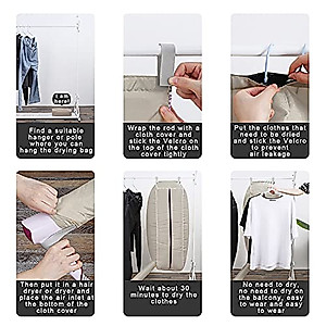 Dear Morning Portable Clothes Dryer Foldable Apartment Clothes Dryer, Fast Heating and Quick Drying, Travel Light Dryer（Khaki）