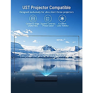 Projector Screen, Paris Rhône 100” 4K Ultra HD 16:9 Ambient Light Rejecting Fixed Frame ALR Projector Screen, Ceiling Light Rejecting Projection Screen for Ultra-Short Throw Projectors