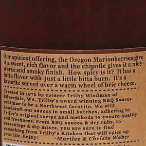 Trilby's NWest Best, Chipotle Marionberry Spicy BBQ Sauce "A Lotta Flavor, Just A Little Bitta Burn", Barbeque Sauces and Marinades, 18 oz (Pack of 2) + Includes-Free Rhino's Ground White Pepper.035oz