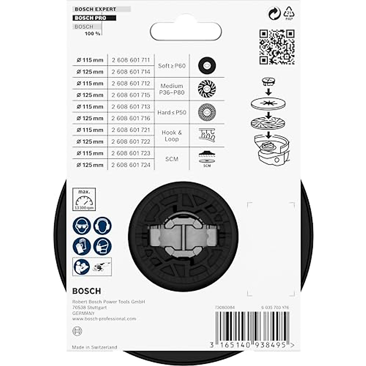 Bosch Professional 2608601713 Support Plate Hard X-Lock Diameter 115 mm