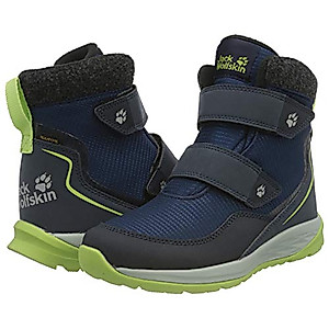Jack Wolfskin Polar Bear Texapore Mid Hiking Boot, Blue/Lime, 12 US Unisex Big Kid
