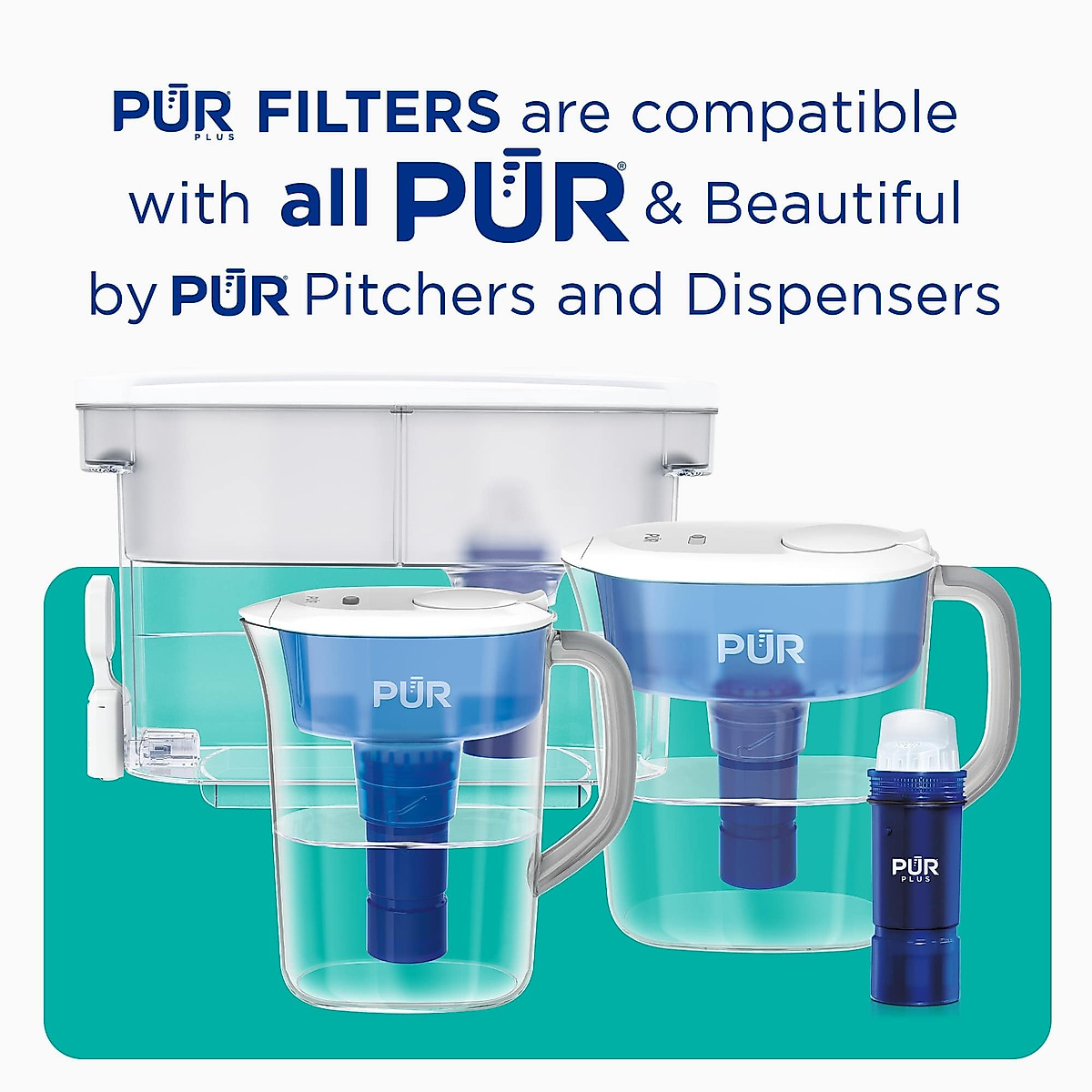PUR PLUS Water Pitcher Replacement Filter with Lead Reduction (3 Pack), Blue â€“ Compatible with all PUR Pitcher and Dispenser Filtration Systems