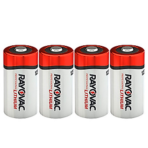 Rayovac RL123A Lithium CR123A 3V Photo Lithium Batteries Bulk - New! (4 Batteries)