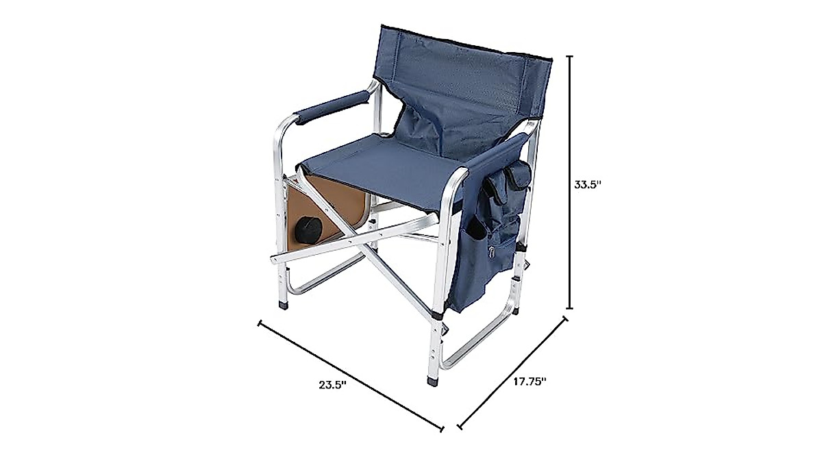Faulkner Aluminum Director Chair with Tray & Cup Holder
