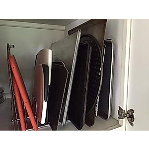 Slideep Pot Pan Lid Holder Rack Organizer, Kitchen Dish Plate Storage Organizer and Drying Rack, Bakeware Pot Lid Rack Holder Organizer, Pantry and Cabinet Holder