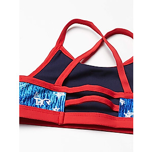 TYR Girl's Twinkle Trinity Top, Navy/White, M