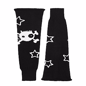 Leg Warmers for Women Girls Kawaii Y2K Leg Warmers Cutecore Gyaru Leg Warmers Goth Lolita Accessories Skull AB One Size