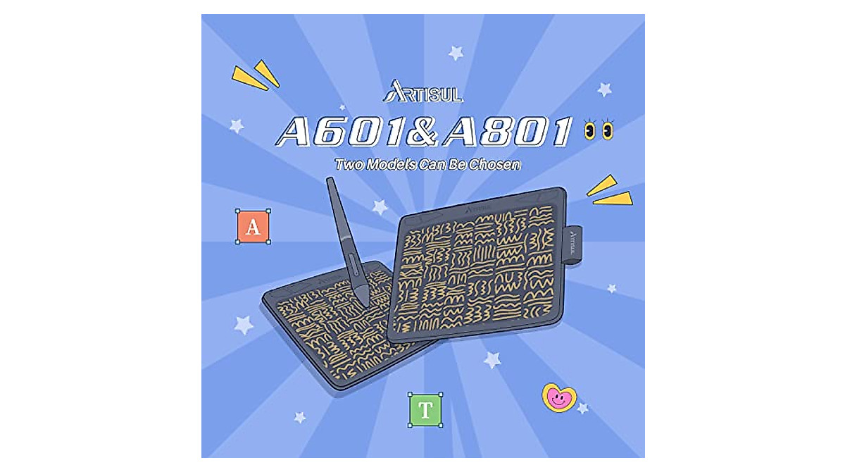 Artisul A801 Drawing Tablet: 8192 Pressure Battery-Free Pen