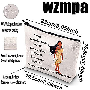 WZMPA Indian Princess Cosmetic Makeup Bag Princess Movie Fans Gift You Are Braver Stronger Smarter Than You Think Princess Makeup Zipper Pouch Bag For Women Girls (Always Poca)