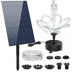 10W Solar Fountain Pump with Multiple Nozzles, DIY Water Feature Kit for Outdoor with Pipe, Solar Powered Water Fountain Pump for Bird Bath, Garden, Ponds, Fish Tank