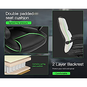 Big and Tall Office Chair Ergonomic Chair 400lbs Wide Seat Desk Chair PU Leather Computer Chair with Lumbar Support Arms Mid Back Executive Task Chair, Black