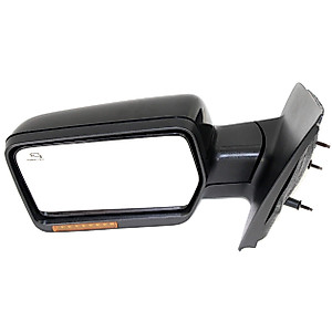 Kool Vue Left Power Heated Door Mirror Compatible With Ford F-150 2007-2008 Power Fold With Signal Light, Memory & Puddle Lamp Paintable