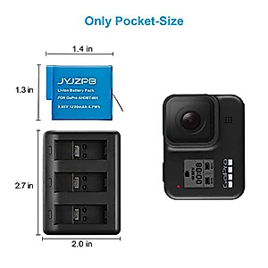 JYJZPB Replace Batteries for GoPro Hero 8 Battery, and Triple Fast Charger fit for GoPro Hero 8 Black Hero 7 Black and Hero 6 Black Camera(3 Pack Hero 8 Battery)