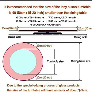 VERDDE 30in 40in 50in Lazy Susan Turntable Wood Dining Table Serving Tray For Kitchen Eazy To Share Food, 360° Swivel, Easy To Clean，Oversized Tabletop Swivel Plate (Color : White marble color, Size