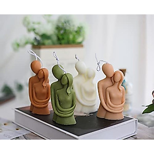 Hugging Lovers Aroma Candles,100G Adam and Eve Couple Love Scented Candles,Sexy Ritual Gifts for Women & Men,Prefect for Healing Meditation Stress Relief Mood Boosting-(White)