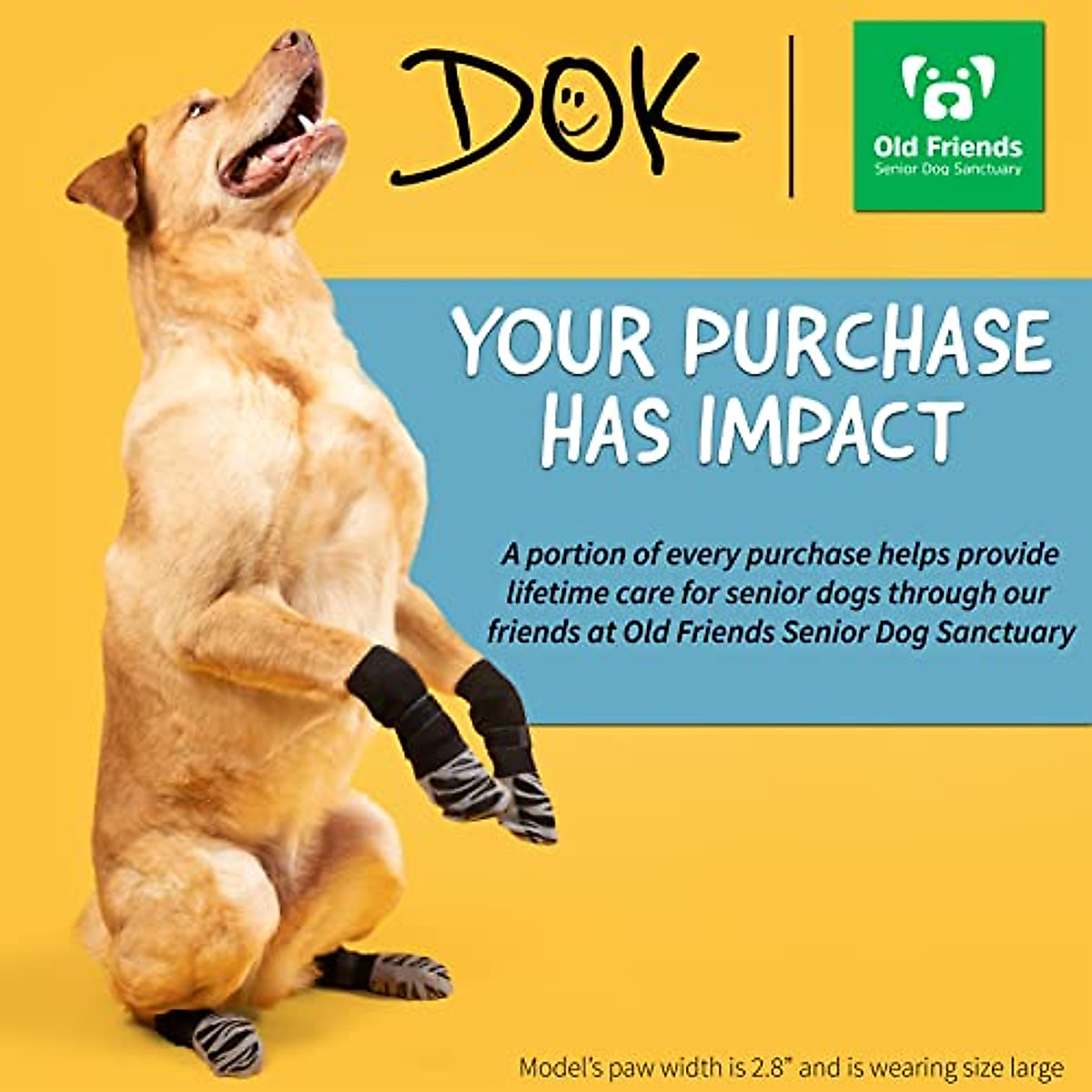 DOK TigerToes Premium Non-Slip Dog Socks for Hardwood Floors - Extra-Thick Grip That Works Even When Twisted - Prevents Licking, Slipping, and Great for Dog Paw Protection - Size Medium