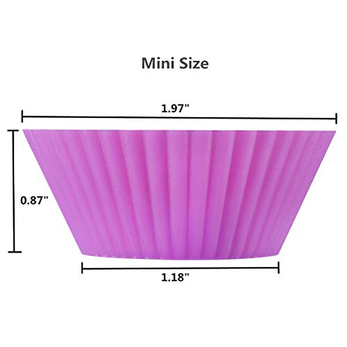 Mirenlife 2 Inch Mini Size Silicone Baking Cups Muffin Cups, Reusable and Nonstick Mini Cupcake Liners, Mini Chocolate Holders Truffle Cups, 24 Pack, 6 Vibrant Colors, Round