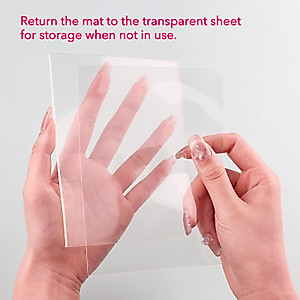 Briartw 4.75x6 Grip Mat with Printed Guides,Multi-Use Non-Slip Sticky Mats Fit in Mini-size Stamp Positioning Tool,Photopolymer Mat for Centering & Aligning Tape-free Stenciling Ink Blending