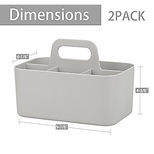 Tiawudi 2 Pack Caddy Organizer with Handle, Portable Plastic Caddy, Storage Organizer for Cleaning, Bath, Makeup, Art, Craft, Stationery, Classroom and Office, Tote Organizer
